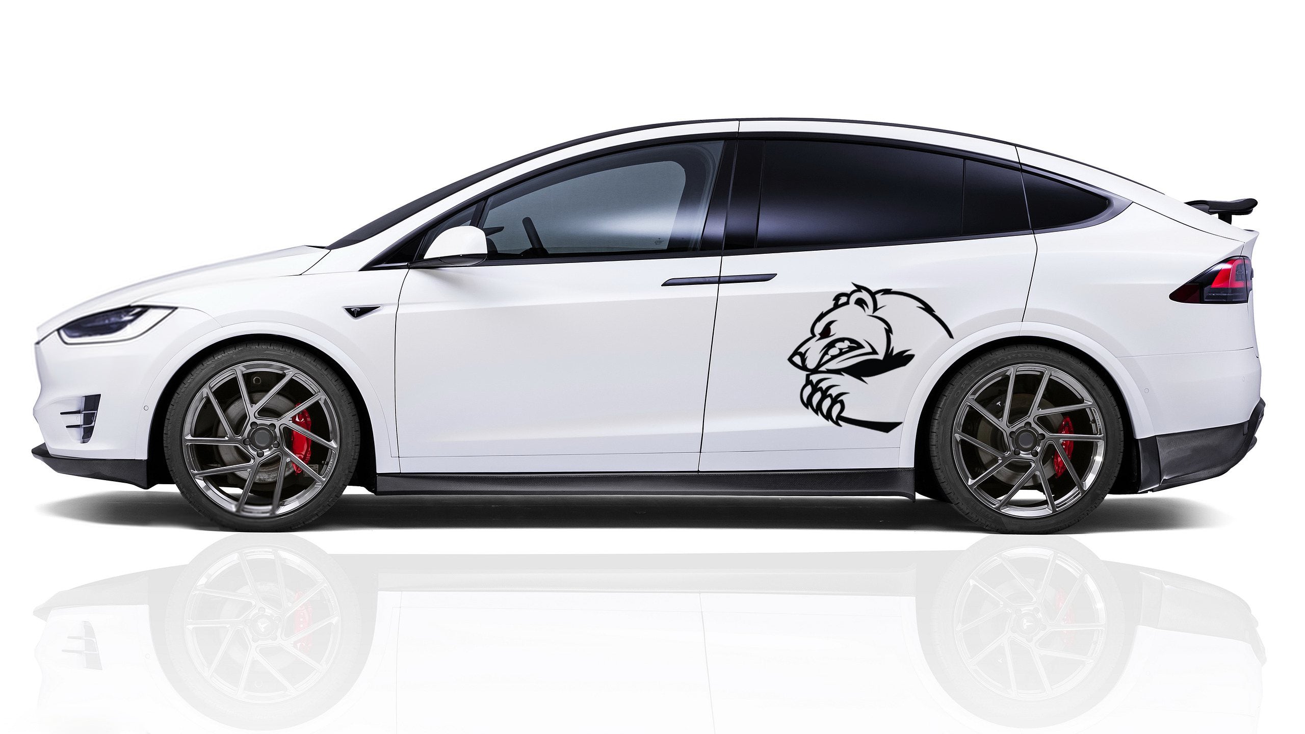 Angry bear side graphics decals for Tesla Model X
