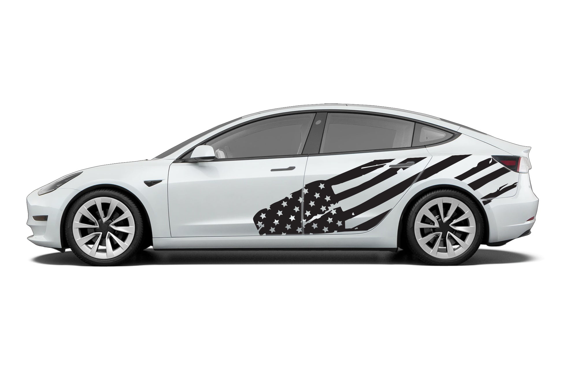 Flag USA side graphics decals for Tesla Model 3