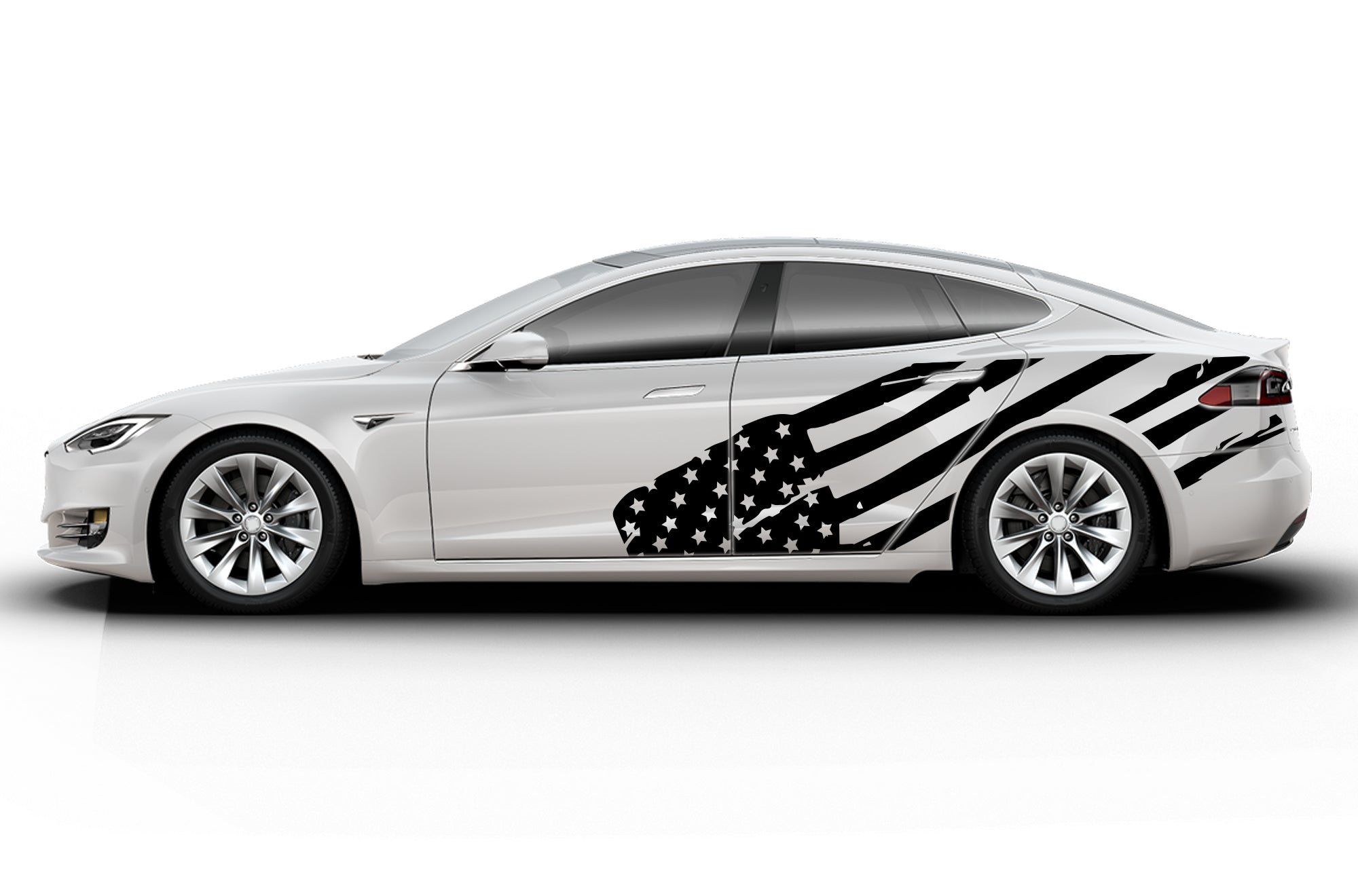 Flag USA side graphics decals for Tesla Model S