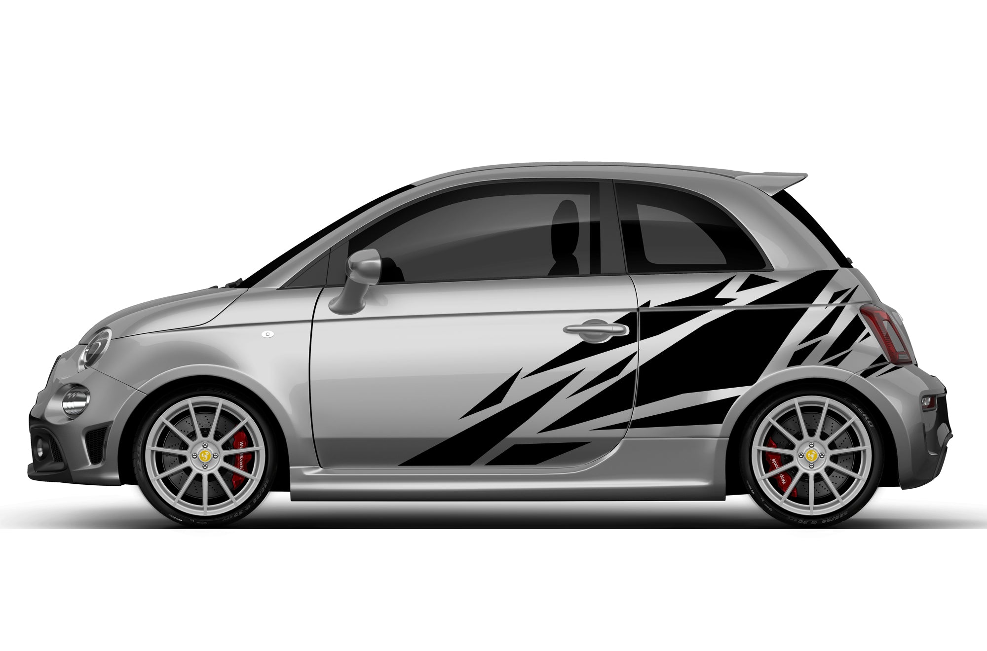 Geometric pattern side graphics decals for Fiat F595 Abarth