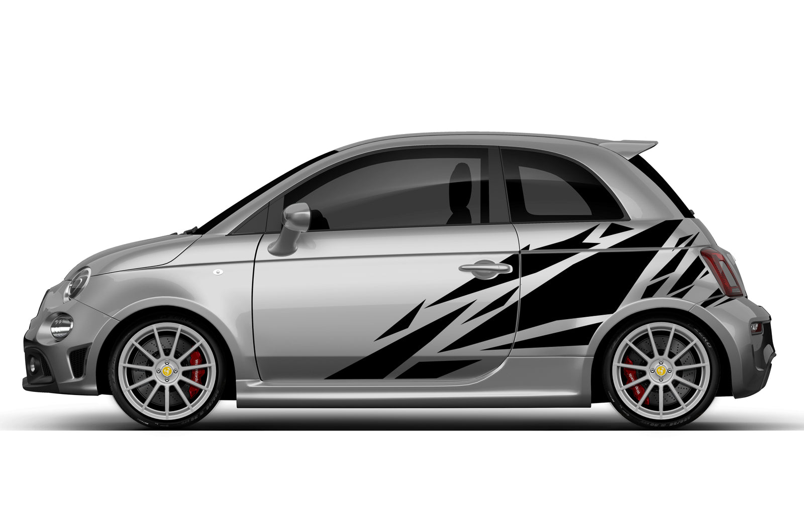 Geometric pattern side graphics decals for Fiat F595 Abarth