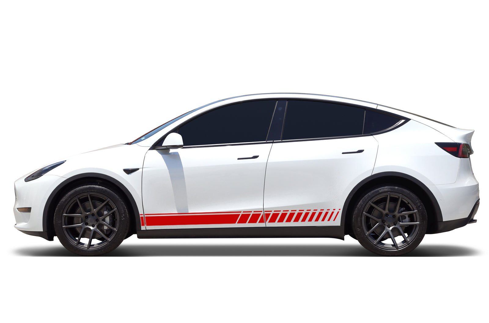 Lower speed stripes side graphics decals for Tesla Model Y