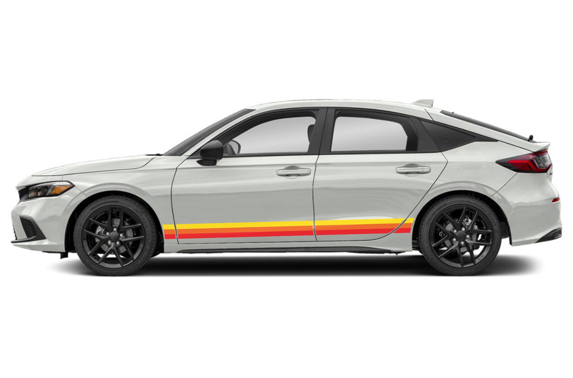 Retro stripes side graphics decals for Honda Civic