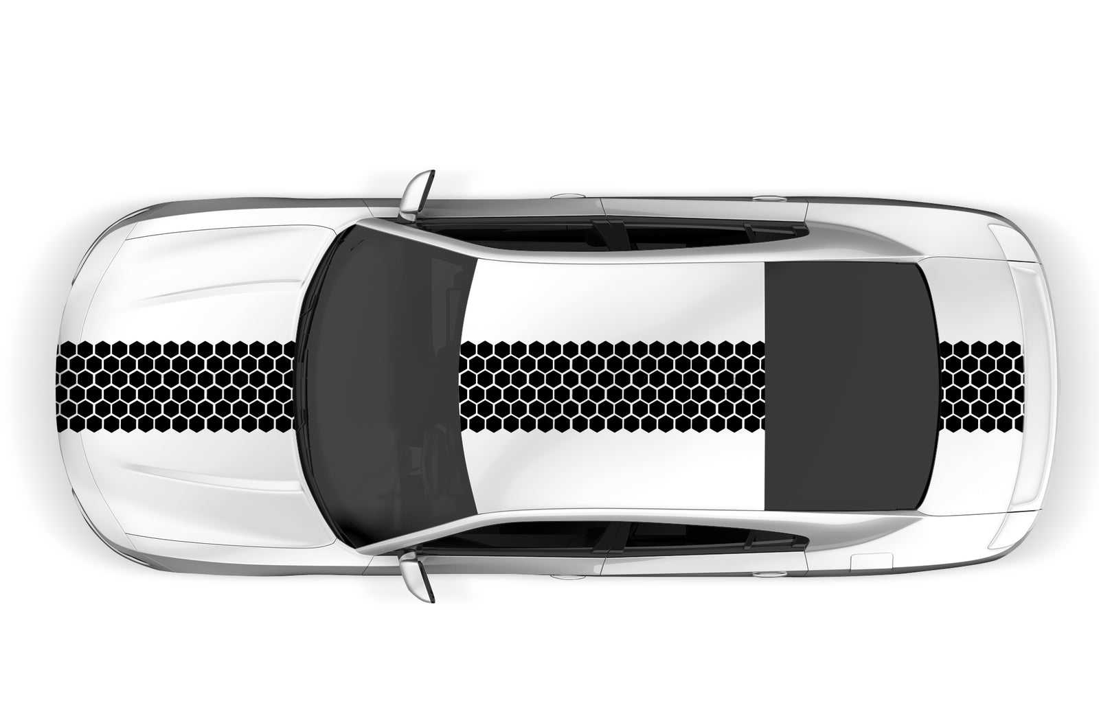 Center honeycomb stripes graphics decals for Dodge Charger