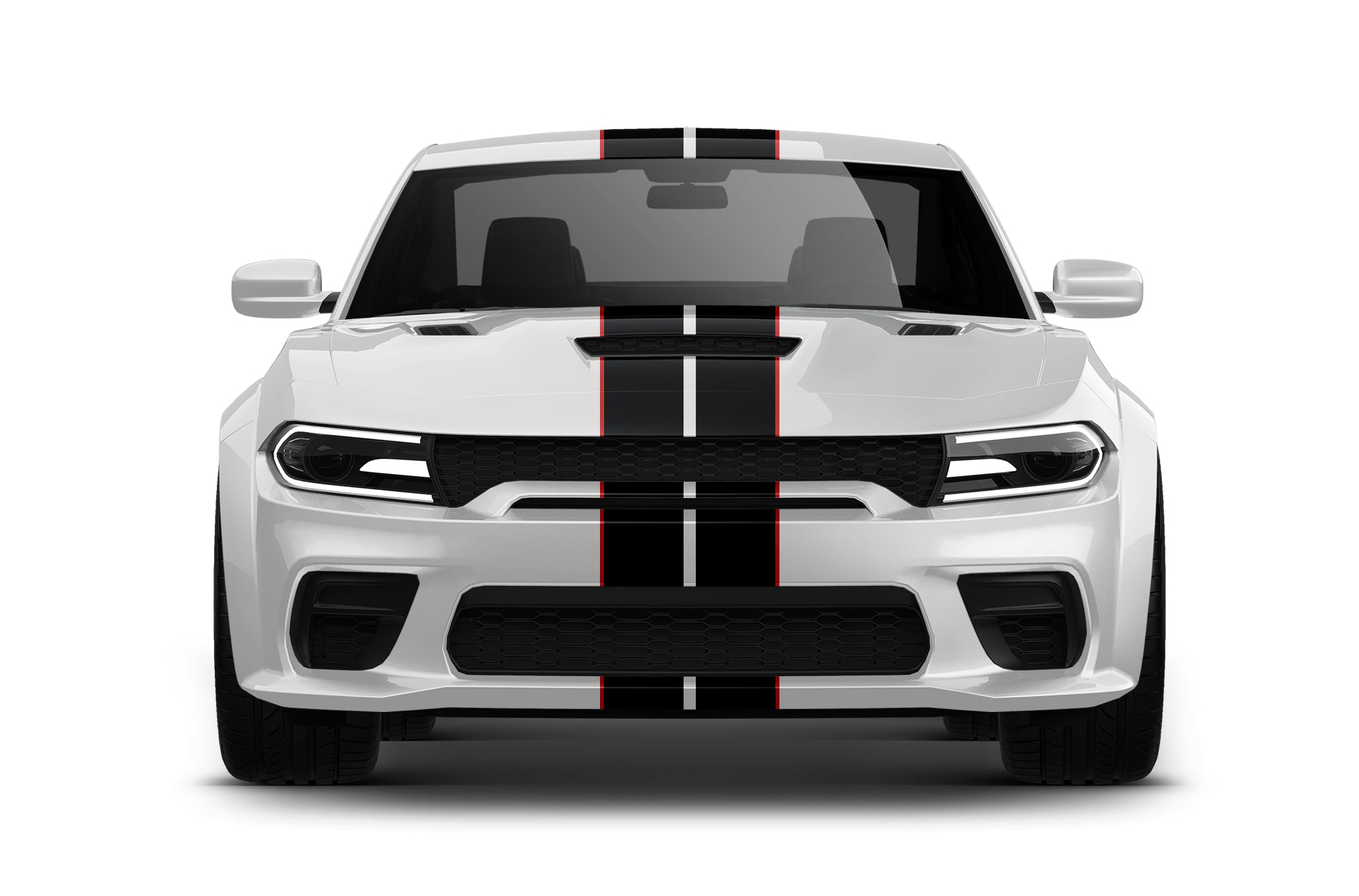 Dual stripes with pin graphics decals for Dodge Charger Hellcat SRT